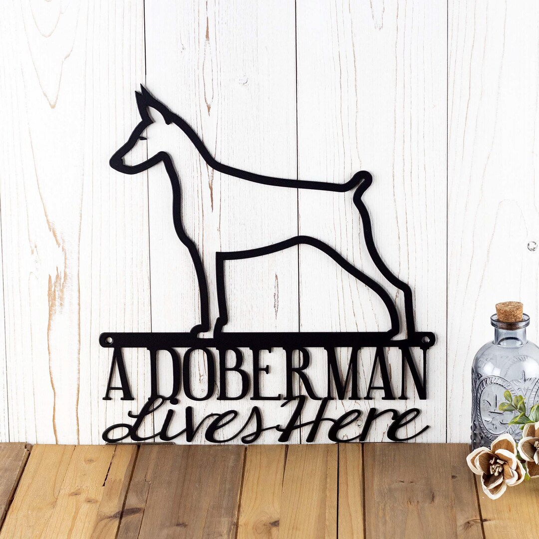 Doberman Metal Wall Art , Doberman Pinscher, Metal Sign, Beware of Dog ...