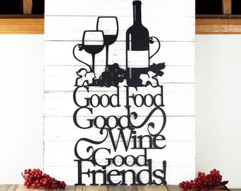 Wine Time Metal Sign Wine Decor Metal Wall Art Kitchen | Etsy