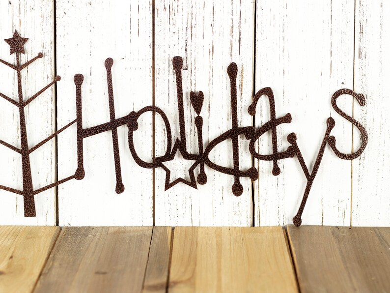 Happy Holidays Metal Sign With Christmas Tree Christmas - Etsy