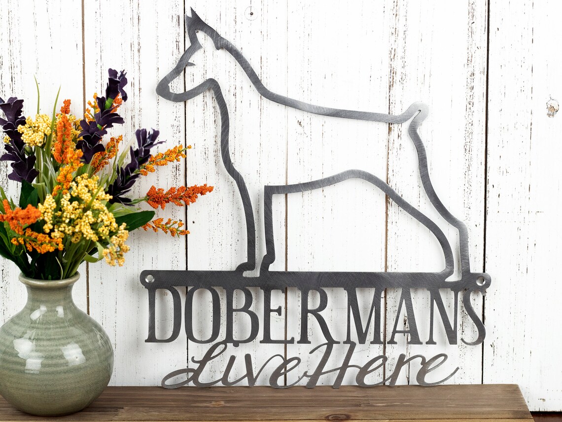 Doberman Metal Wall Art Doberman Pinscher Metal Sign Dog | Etsy