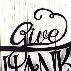 Give Thanks Thanksgiving Metal Sign Black 15x10.5 Autumn - Etsy