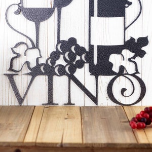 Vino Metal Sign, Laser Cut Steel, Wine Wall Art, Vino Wall Art, Wedding ...