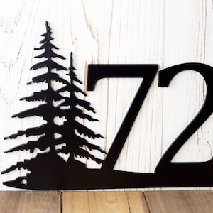 House Numbers Sign, Pine Tree Wall Art, 5inch House Numbers, Lake House ...