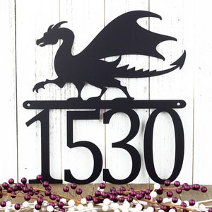 Dragon Metal House Number Sign Fantasy Medieval Metal - Etsy