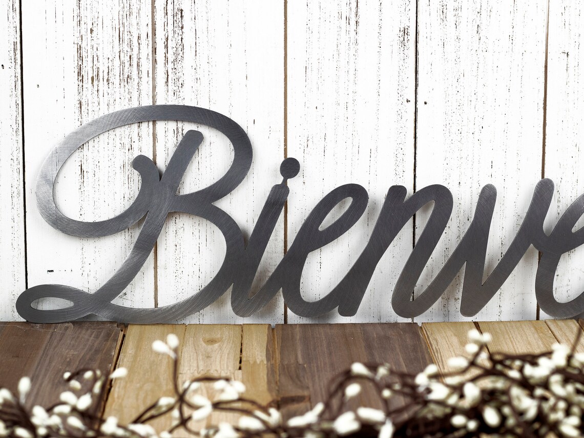 Bienvenue Sign Welcome Sign Metal Word Art Outdoor Metal | Etsy