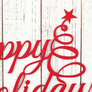 Happy Holidays Christmas Metal Sign Outdoor Christmas Decor | Etsy