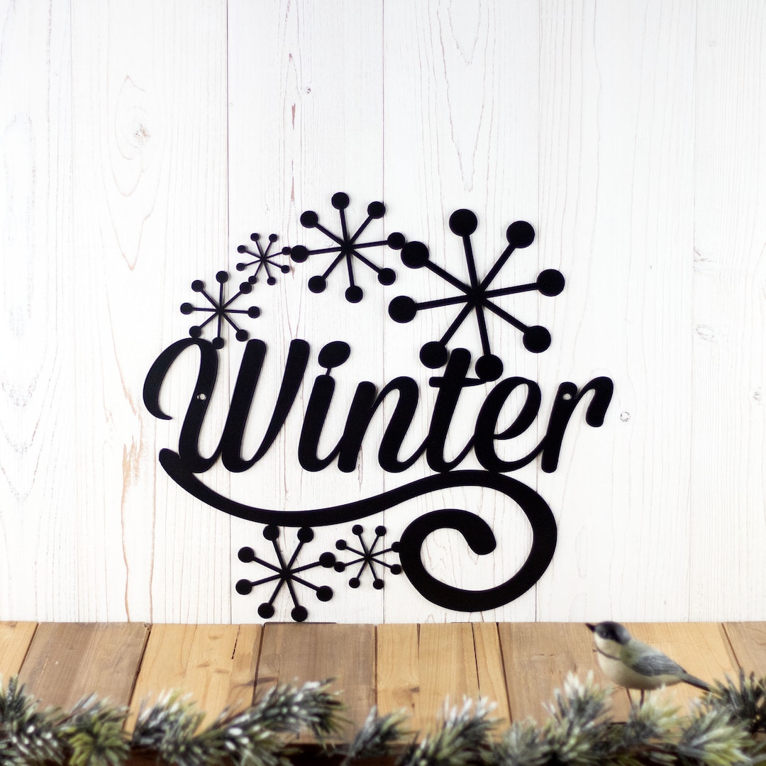 Winter Metal Sign, Seasonal Decor, Outdoor Sign, Door Sign, Metal Wall ...