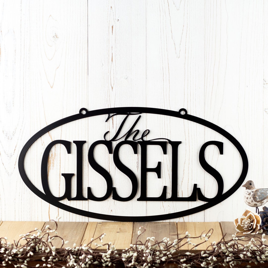 Custom Family Last Name Metal Sign, Metal Wall Art, Outdoor Sign ...