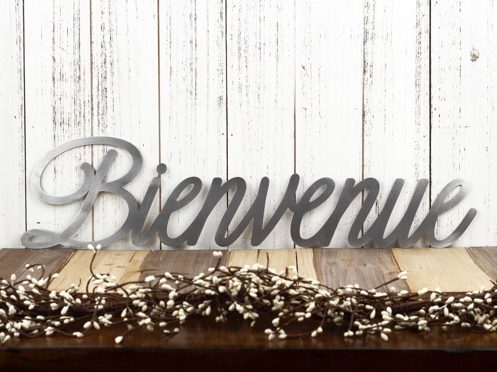 Bienvenue Sign Welcome Sign Metal Word Art Outdoor Metal | Etsy