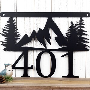 Mountain Metal House Number Sign Metal Sign Outdoor Sign | Etsy