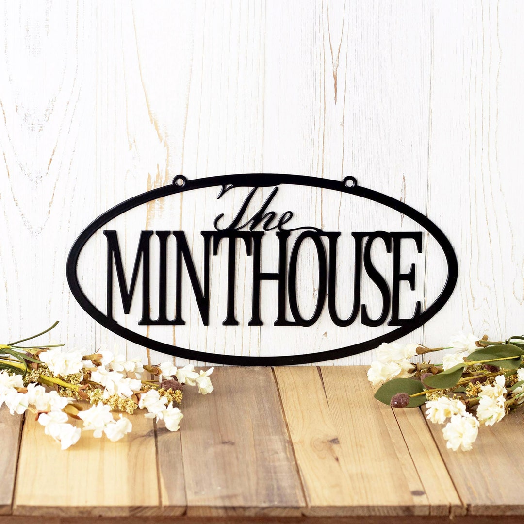 Oval Name Sign, Last Name Metal Sign, Metal Signs Outdoors, Gate Sign ...