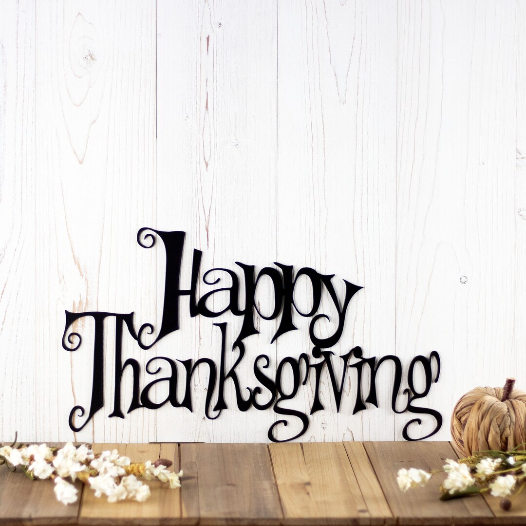 Happy Thanksgiving Metal Wall Art, Metal Sign, Thanksgiving Decor ...