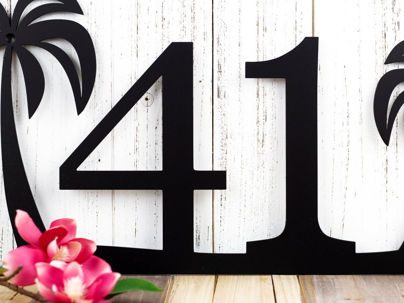 Palm Tree House Number Metal Sign Outdoor Sign House - Etsy