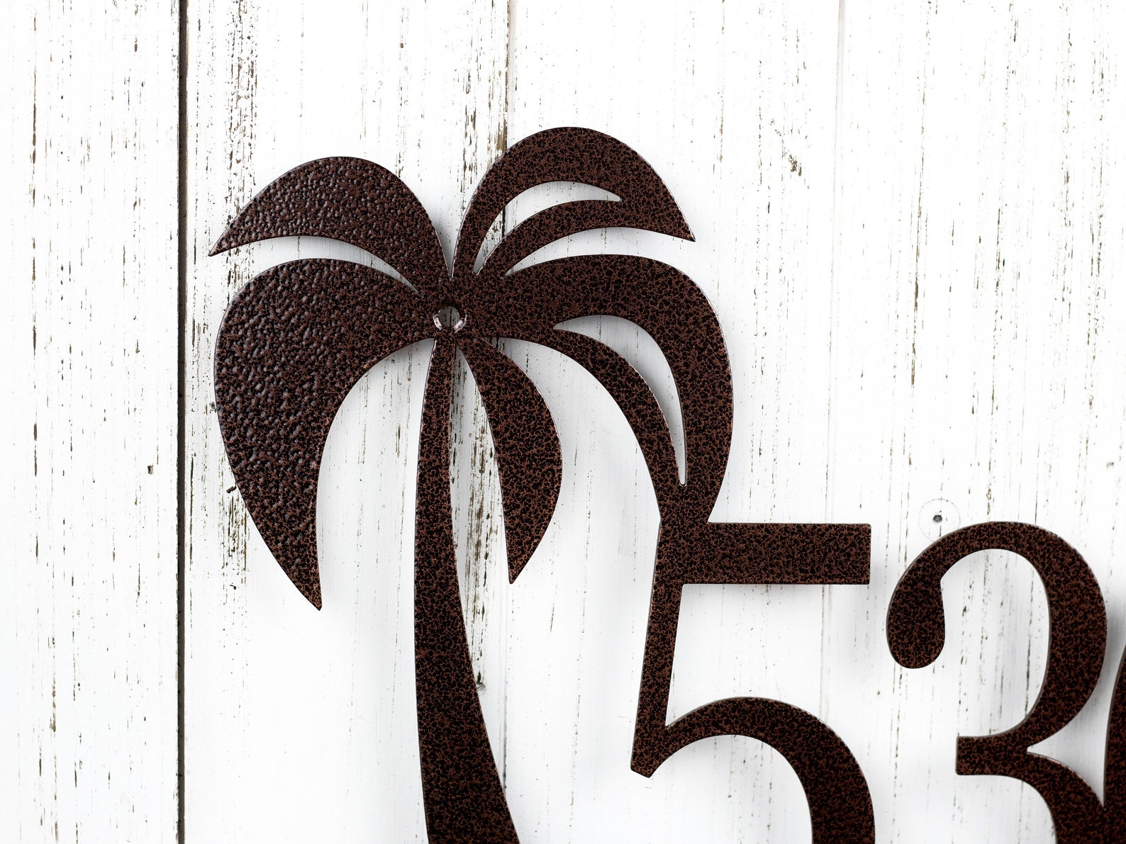 Tropical Palm Tree House Number Metal Sign Copper 18x9.5 - Etsy