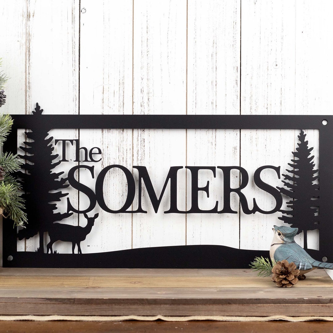 Rustic Family Name Metal Sign Metal Wall Art Rustic Decor - Etsy