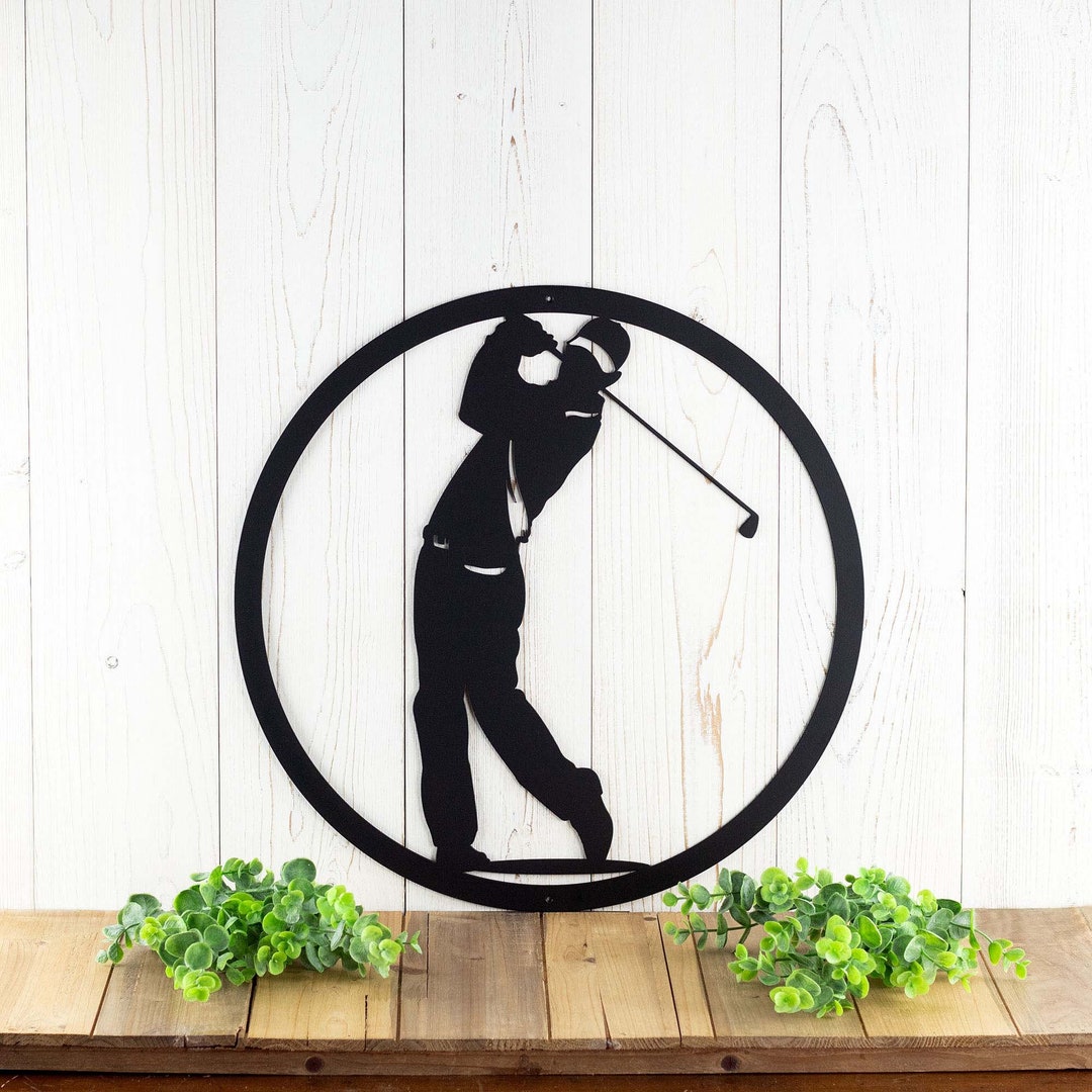 Golfer Metal Wall Art, Golfer Gift, Golf Gift, Metal Wall Hanging, Gift ...