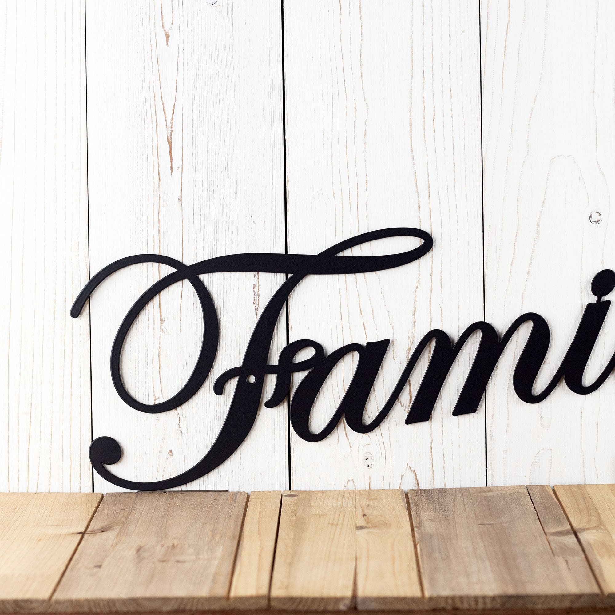 Family Sign, Metal Wall Art, Script Sign, Gallery Wall Decor, Words for ...