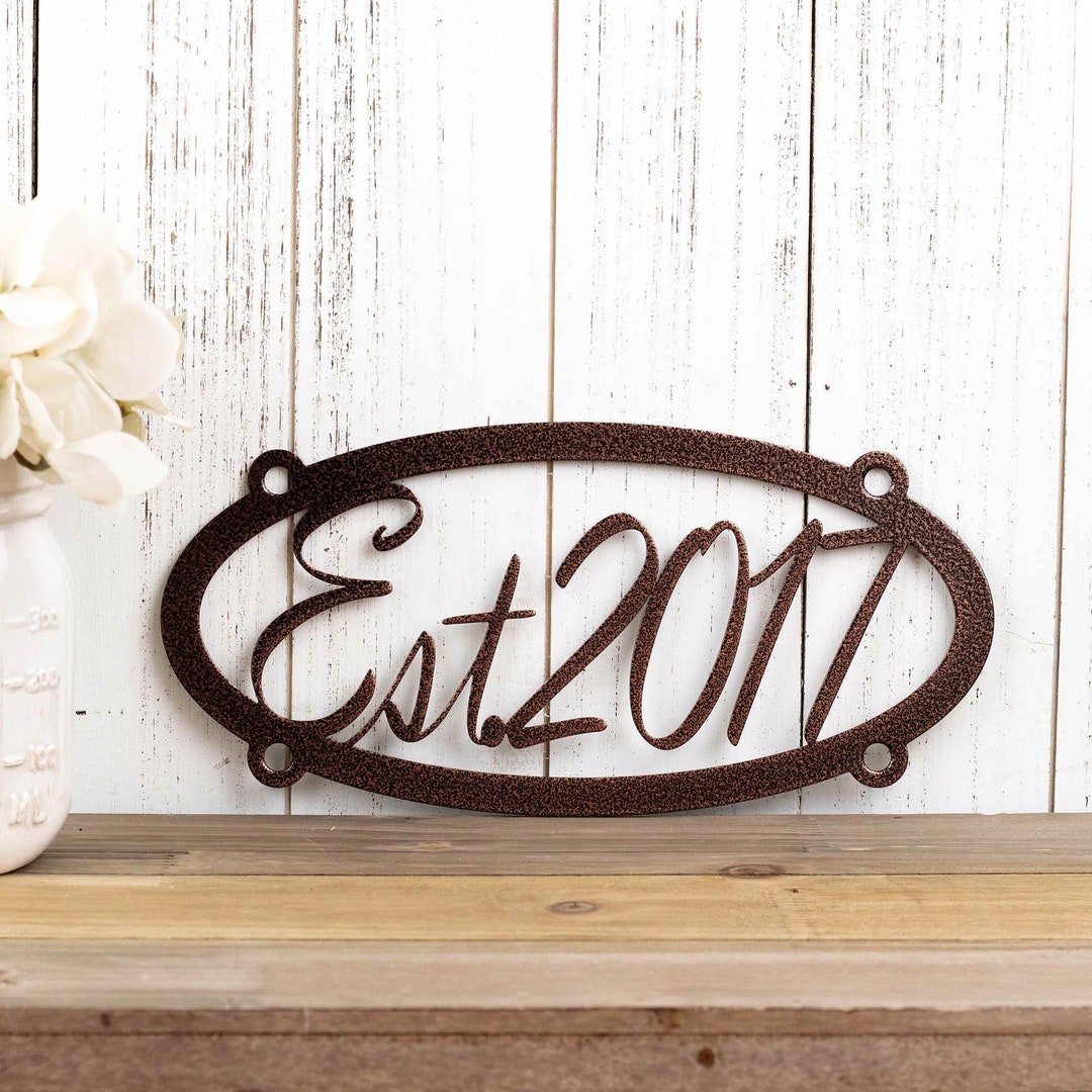 Established Sign for House, Metal Sign Personalized Outdoor, Family ...