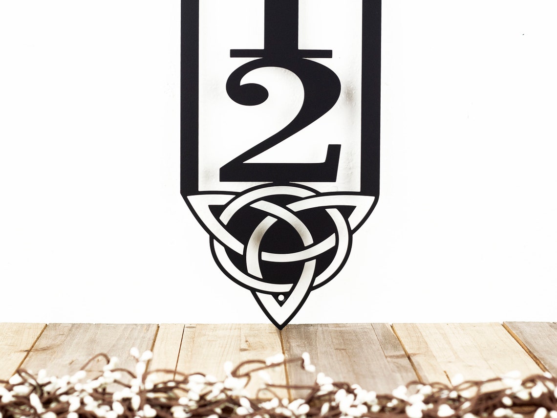 Celtic Knot Vertical Outdoor House Number Metal Sign Address - Etsy