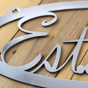 Custom Family Established Year Metal Sign, Personalized Oval Est. Date ...