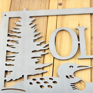 Personalized Loon Family Last Name Lake Scene Metal Sign, Rustic ...