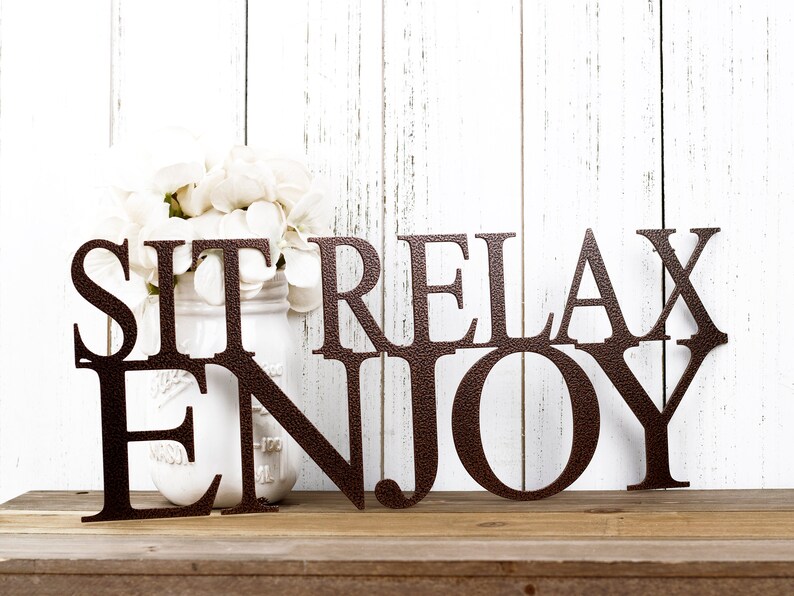 Sit Relax Enjoy Metal Wall Art Metal Sign Wall Decor - Etsy