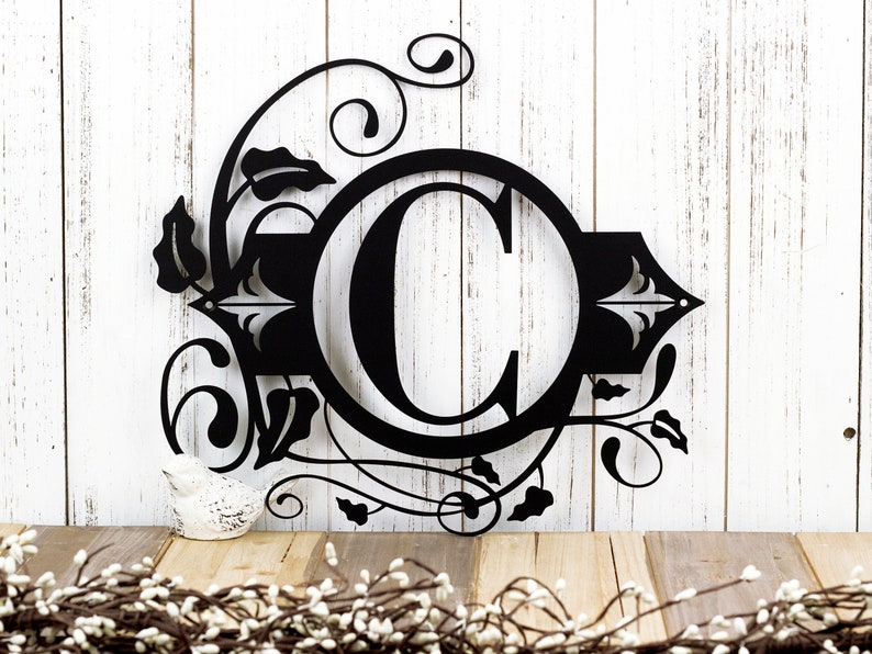 Monogram Metal Wall Art Custom Sign Monogrammed Letter Sign - Etsy