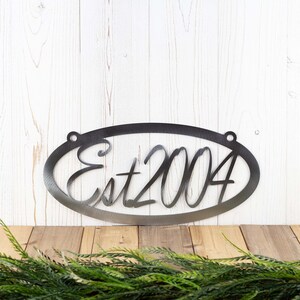 Custom Family Established Year Metal Sign, Personalized Oval Est. Date ...