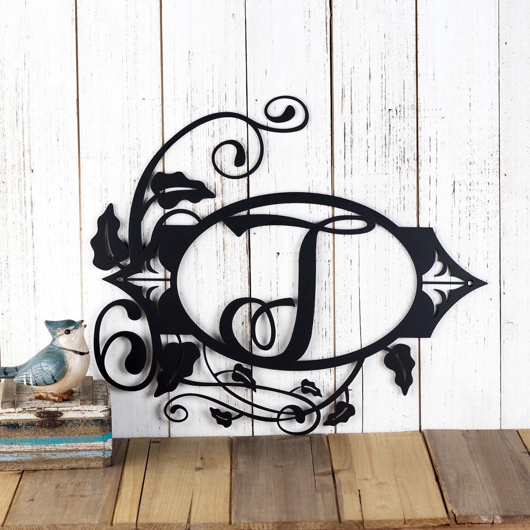 Metal Laser Cut Sign, Monogram Metal Sign, Family Letter Sign, Custom ...