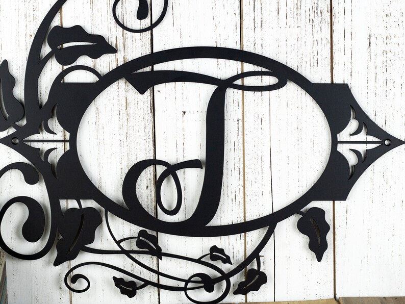 Metal Laser Cut Sign Monogram Metal Sign Family Letter - Etsy