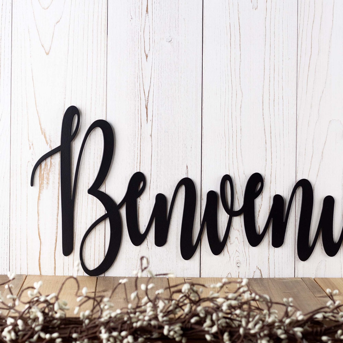 Benvenuto Sign, Cursive Welcome Sign, Italian Decor, Foyer Sign, Metal ...