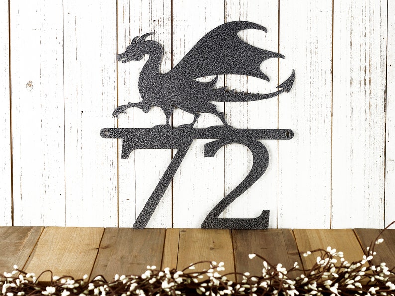 Dragon House Numbers Sign Metal Sign Personalized Outdoor | Etsy