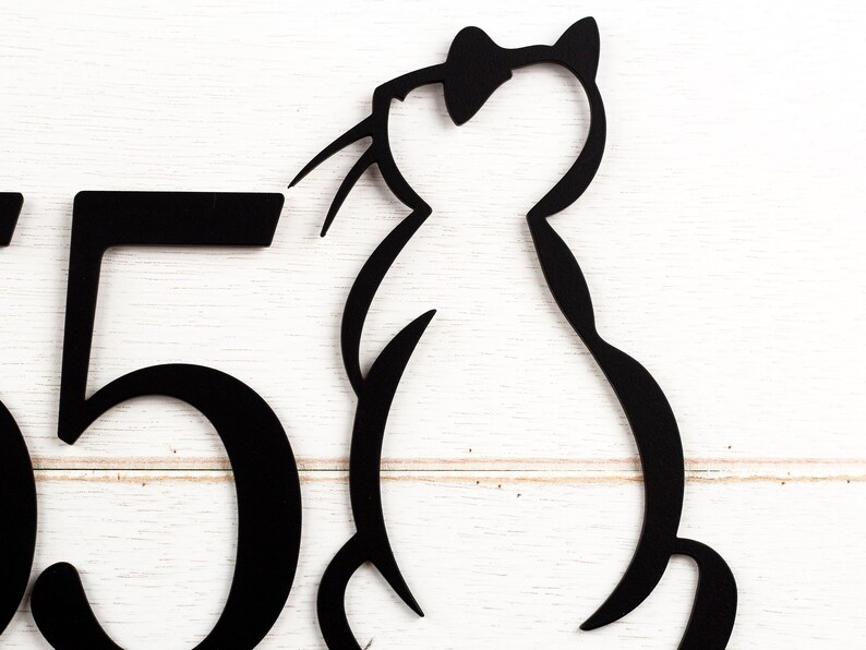 Cat House Number Metal Sign Address Sign Custom Sign - Etsy