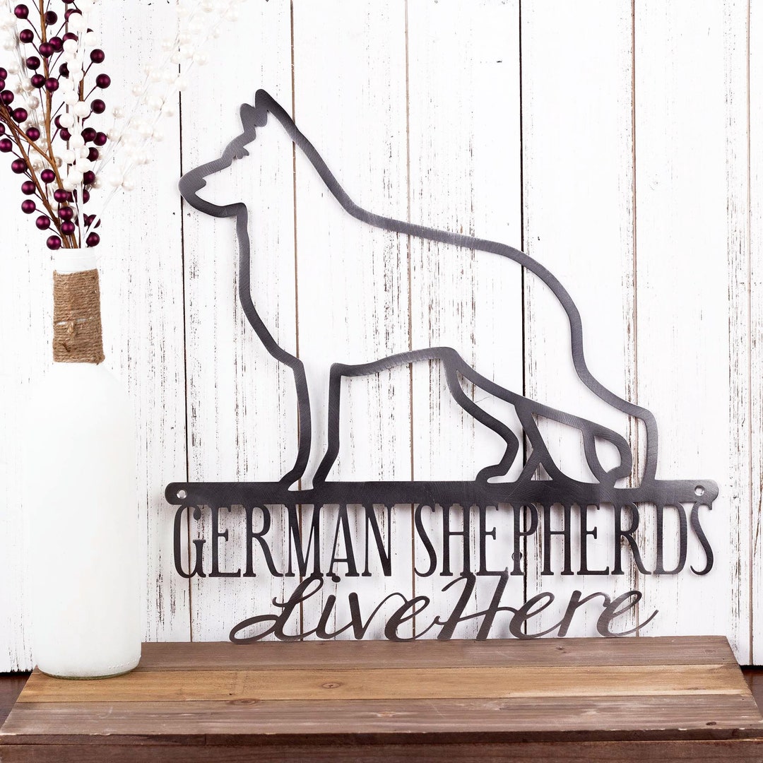 German Shepherd Metal Wall Art, Metal Wall Decor, Beware of Dog Sign ...