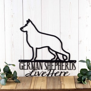 German Shepherd Metal Wall Art, Metal Wall Decor, Beware of Dog Sign ...