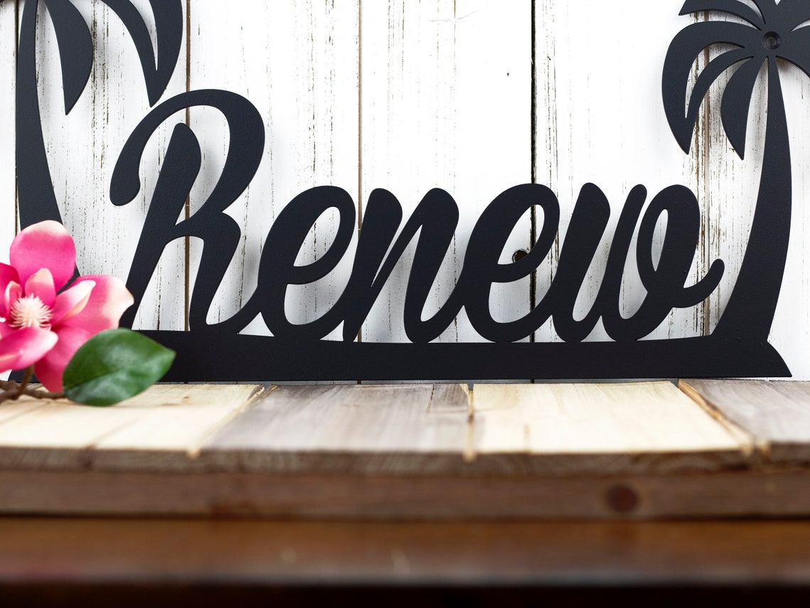 Palm Tree Custom Name Sign Tropical Decor Palm Tree Wall - Etsy