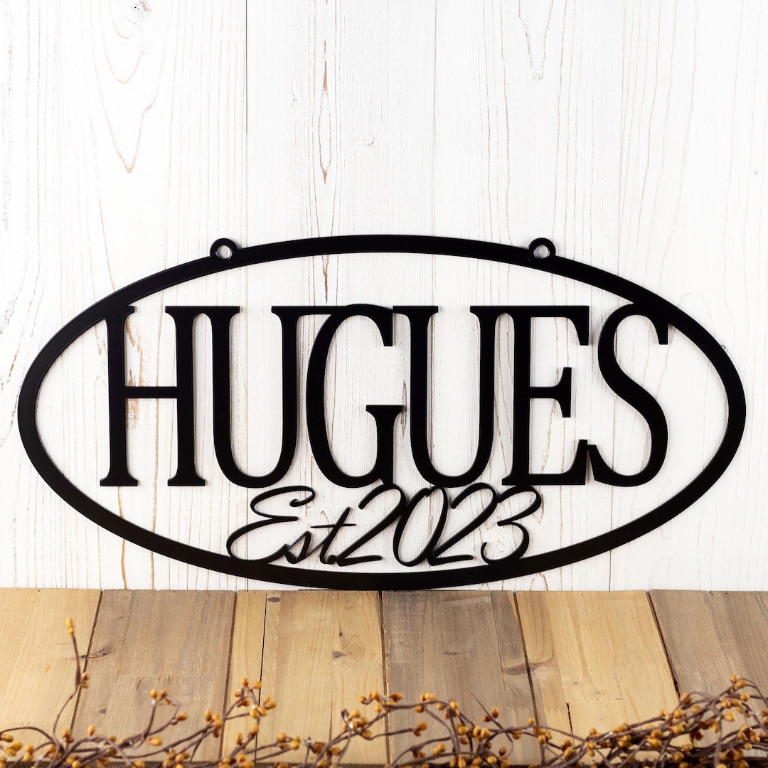 Family Established Metal Sign, Name Sign, Metal Wall Art, Custom Sign ...