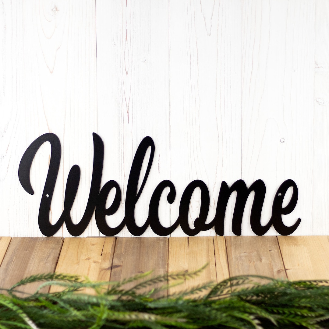 Welcome Signs for Front Porch, Metal Signs Outdoor, Horizontal Welcome ...