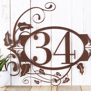 Metal House Number Plaque Outdoor Custom Address Sign | Etsy