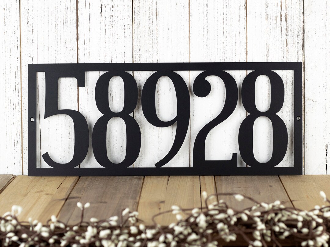 Rustic House Numbers Custom Metal Sign Farmhouse Decor - Etsy