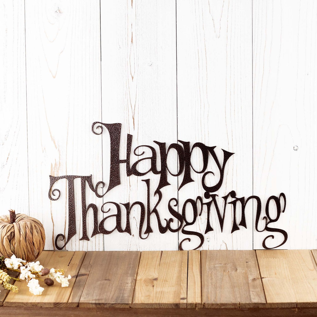 Happy Thanksgiving Metal Sign, Foyer Sign, Seasonal Decor Thanksgiving ...