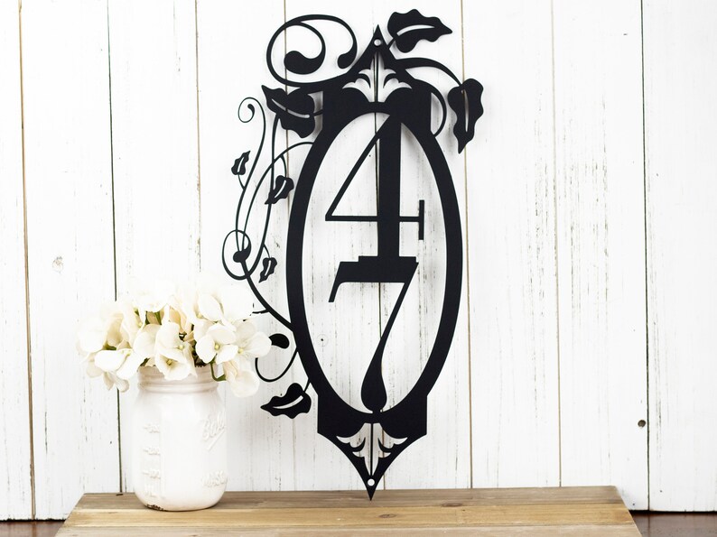 Vertical House Number Metal Sign Outdoor Sign Metal Wall - Etsy