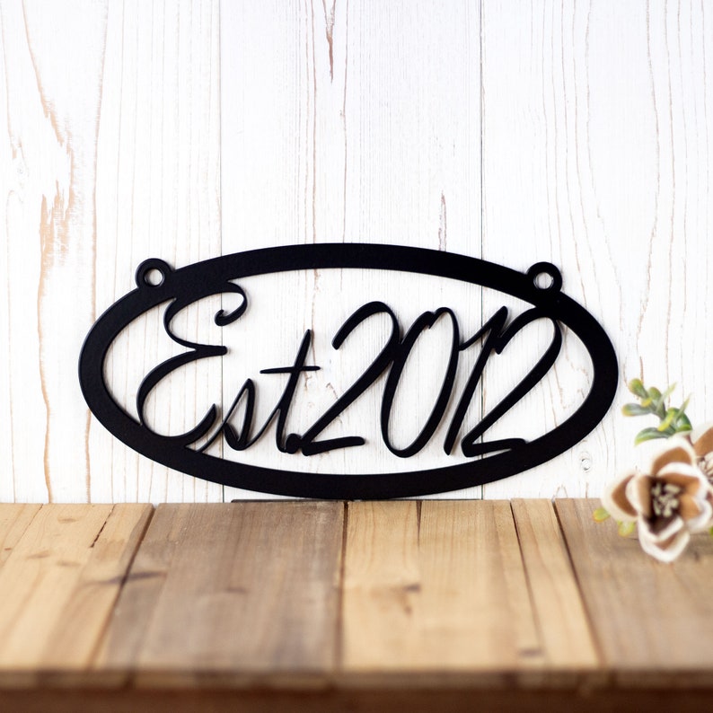 Personalized Family Established Year Metal Sign for Lake Cabin, Barn ...