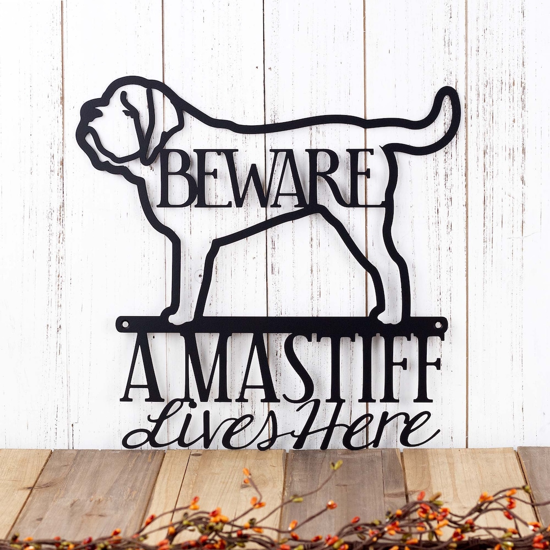 English Mastiff Metal Sign, Metal Wall Art, Metal Wall Decor, Outdoor ...