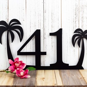Palm Tree Address Sign Palm Tree House Number Sign Metal - Etsy