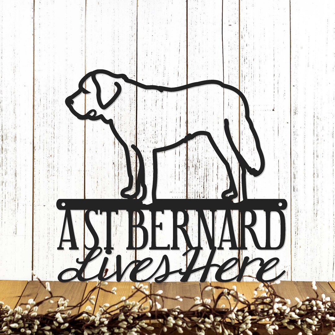 St Bernard Sign Metal Sign Outdoors Beware of Dogs Sign - Etsy