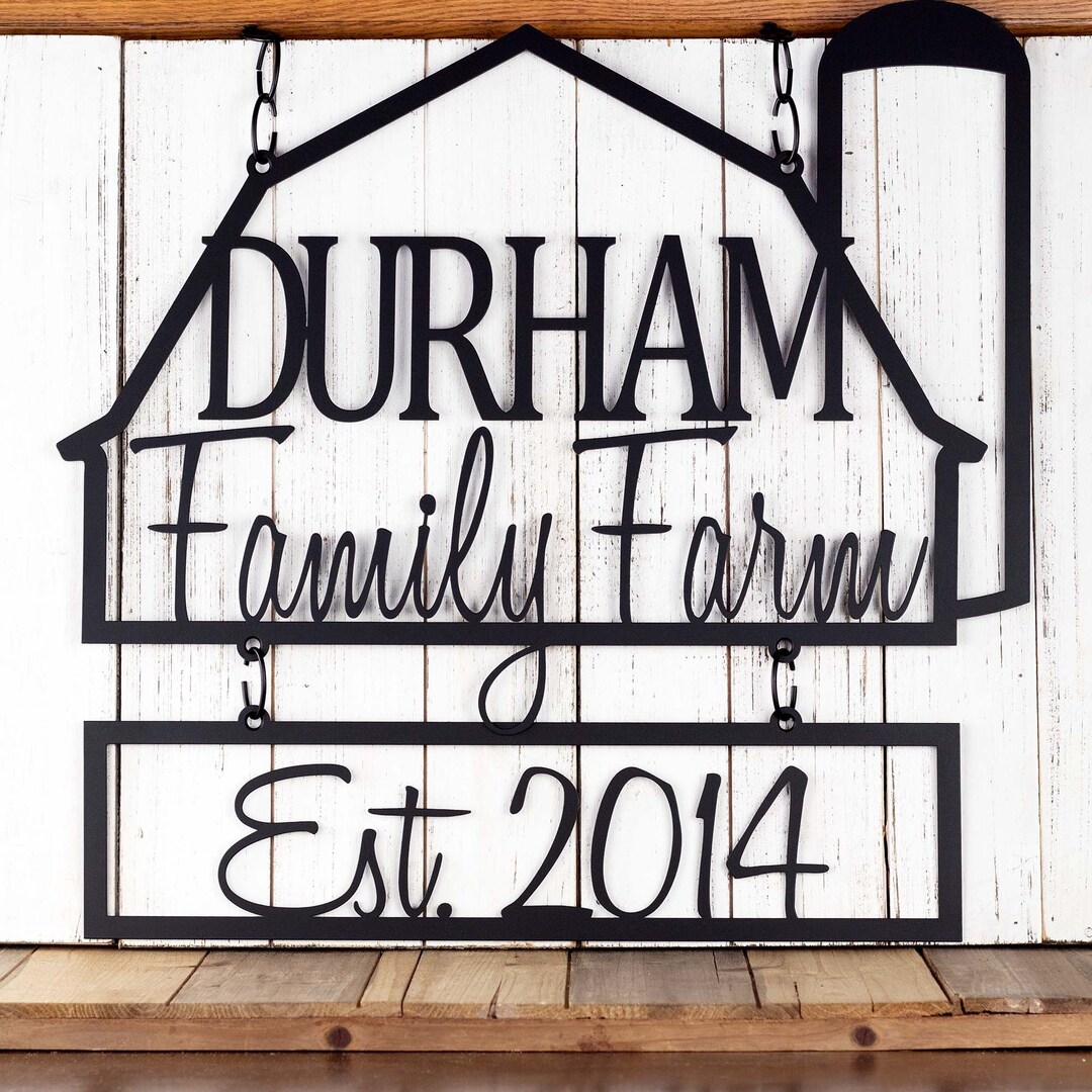 Custom Family Farm House Name Metal Sign, Established Sign, Metal Wall ...