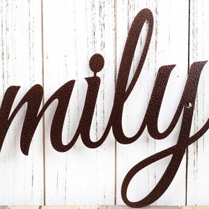 Metal Family Sign, Metal Word Art, Steel Signs, Wall Hanging, Rustic ...