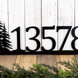 Rustic Metal House Number Metal Sign Custom Sign Pine Tree - Etsy