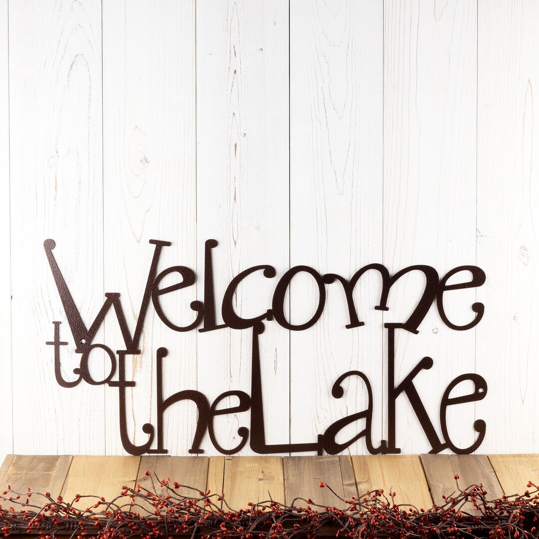 Welcome to the Lake Sign, Metal Wall Art, Lake House Decor, Cabin Decor ...
